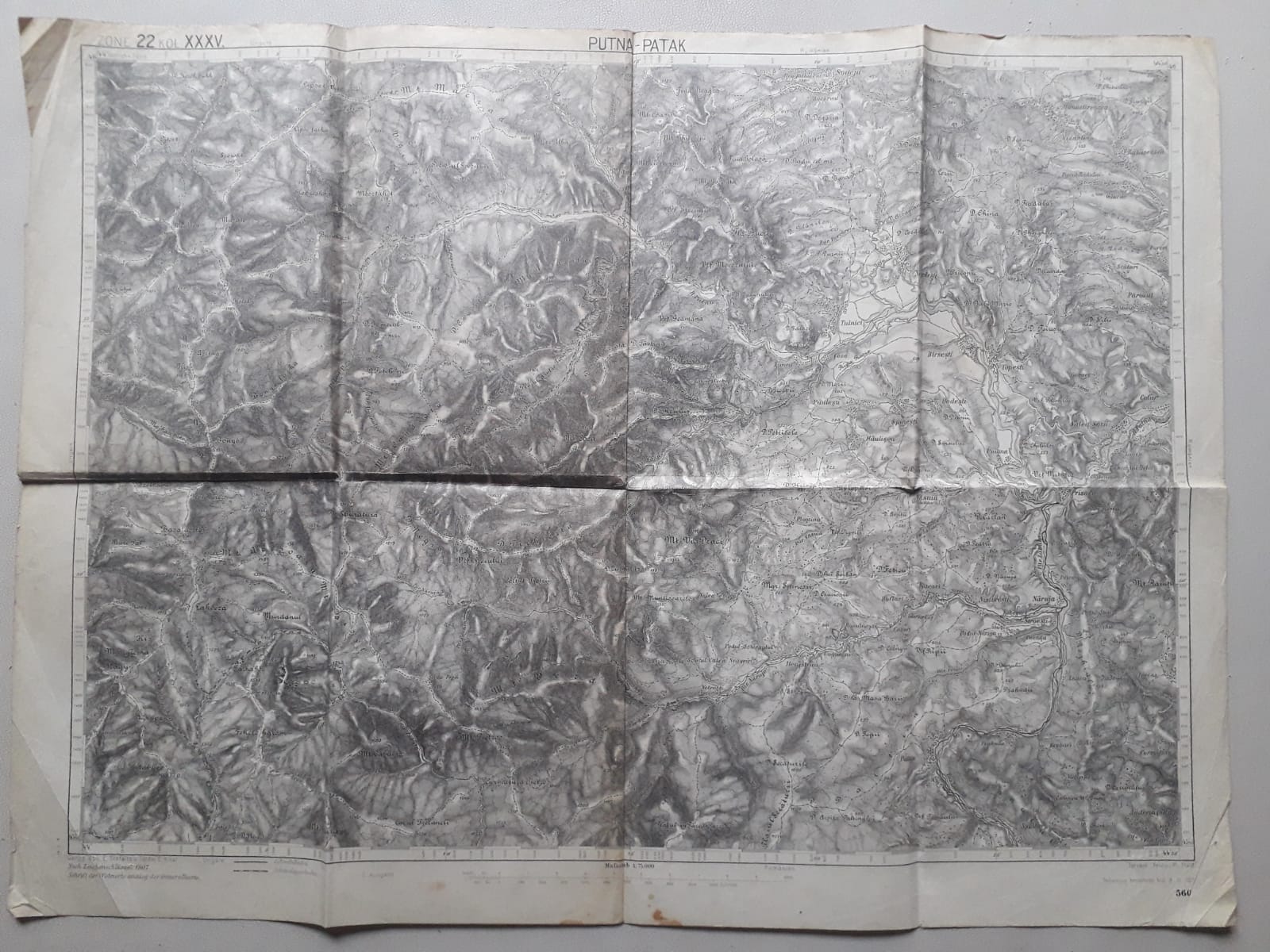 Harta Putna Patak, râul Putna, județul Suceava, 1916, austro-ungară ...