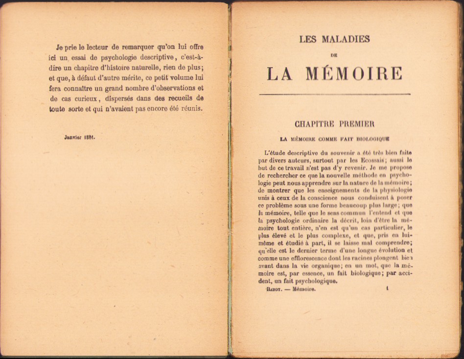 Les maladies de la memoire par Th Ribot, 1929 - Historiarum
