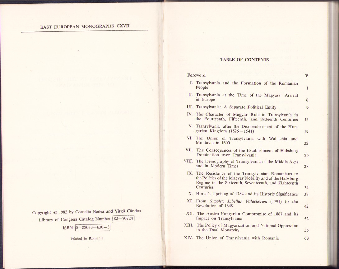 Transylvania in the history of the Romanians de Cornelia Bodea și ...