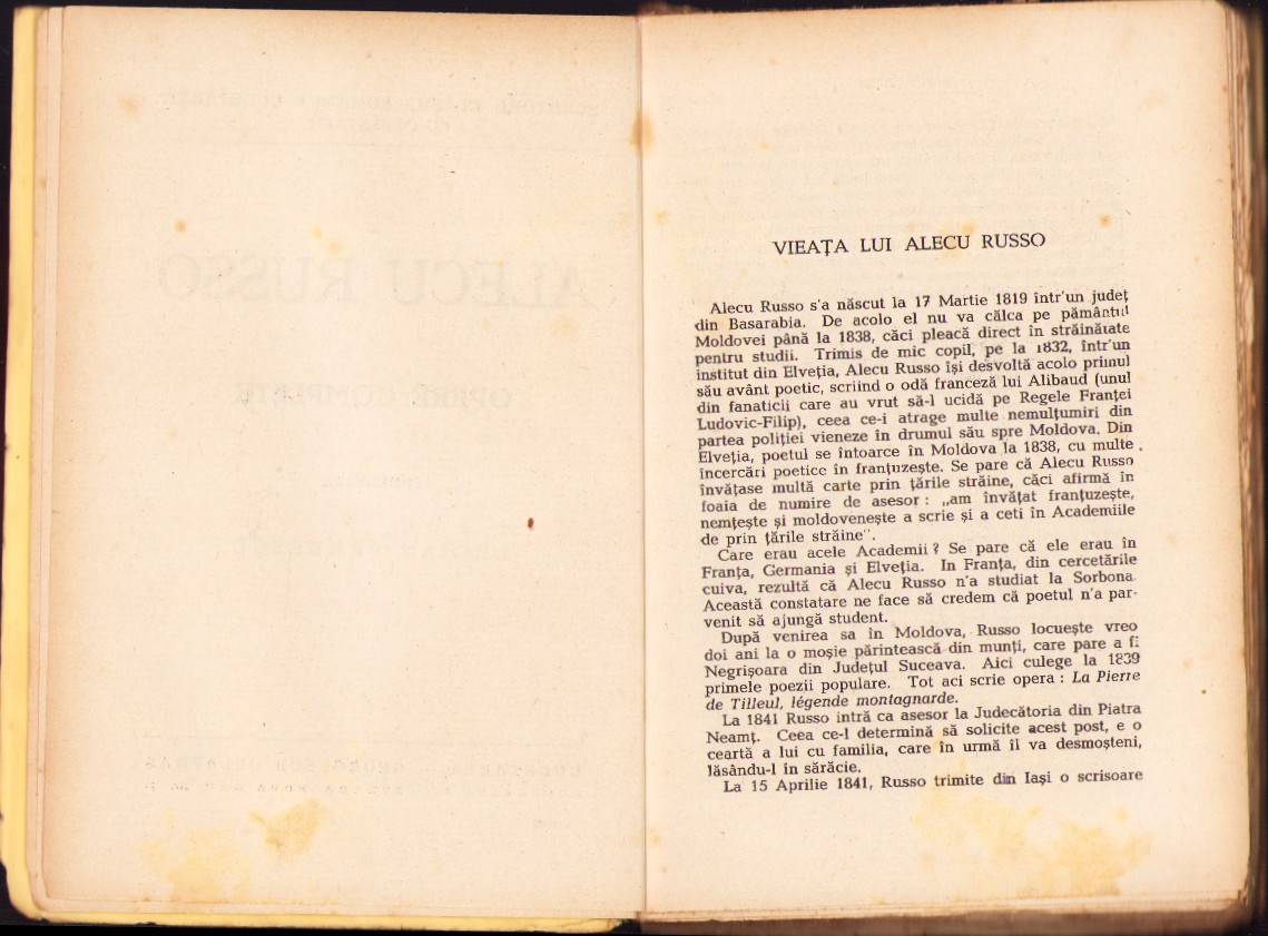 Alecu Russo Opere complete Ediție îngrijită de Lucian Predescu 1942 ...