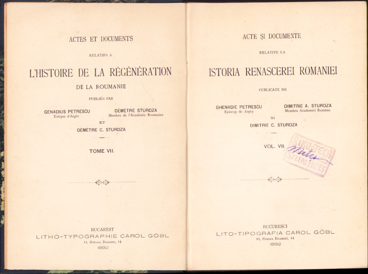 Acte și documente relative la istoria renascerei României publicate de ...