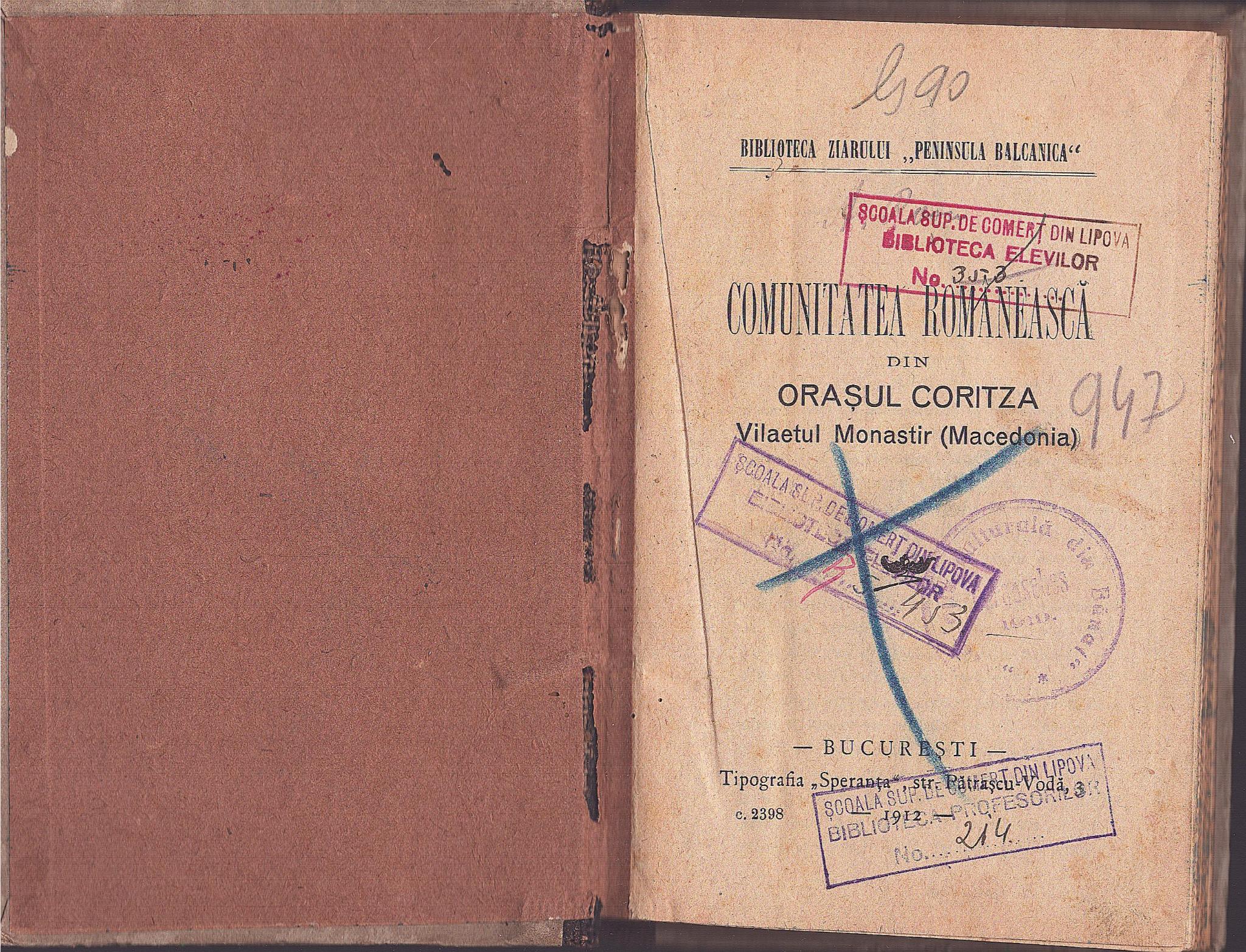 Comunitatea românească din orașul Cortiza, Vilaetul Monastir (Macedonia ...