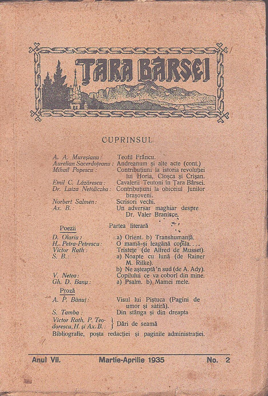 Țara Bârsei, 2/1935 - Historiarum
