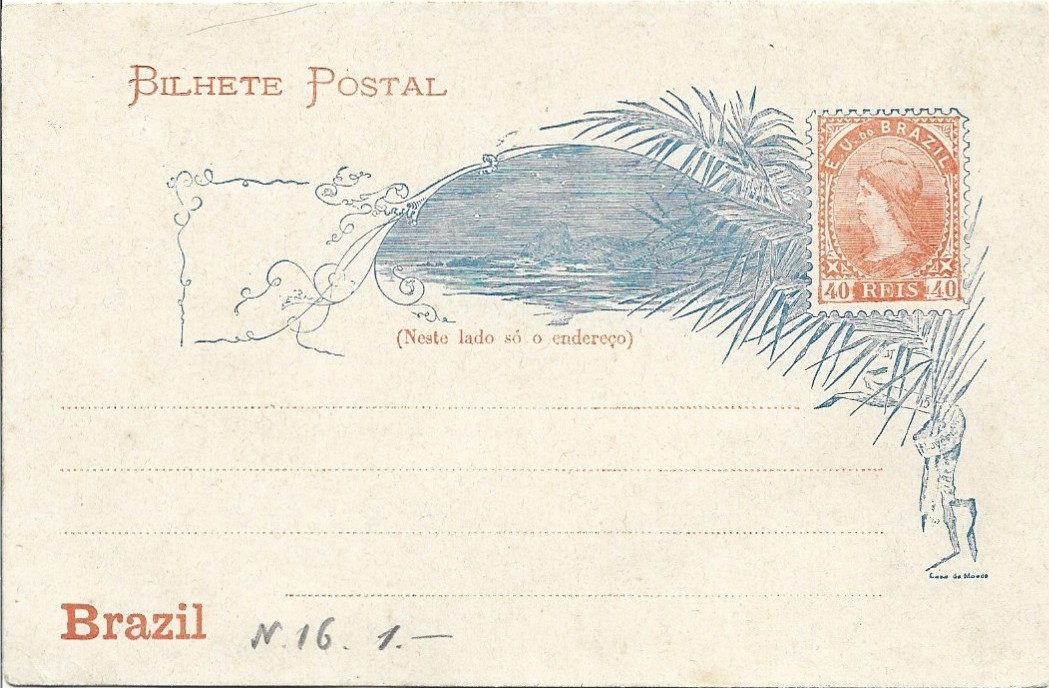 Bilhete postal 40 reis Brazil - Historiarum